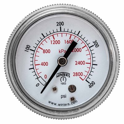 90 SERIES GAUGE STEEL 2'' 0-400 PSI / KPA 1 / 4'' NPT CBM BR SOCKET