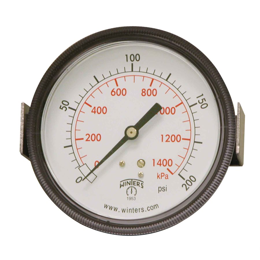 90 SERIES PANEL MOUNTED GAUGE STEEL 3.5'' 0-200 PSI / KPA 1 / 4'' NPT ...